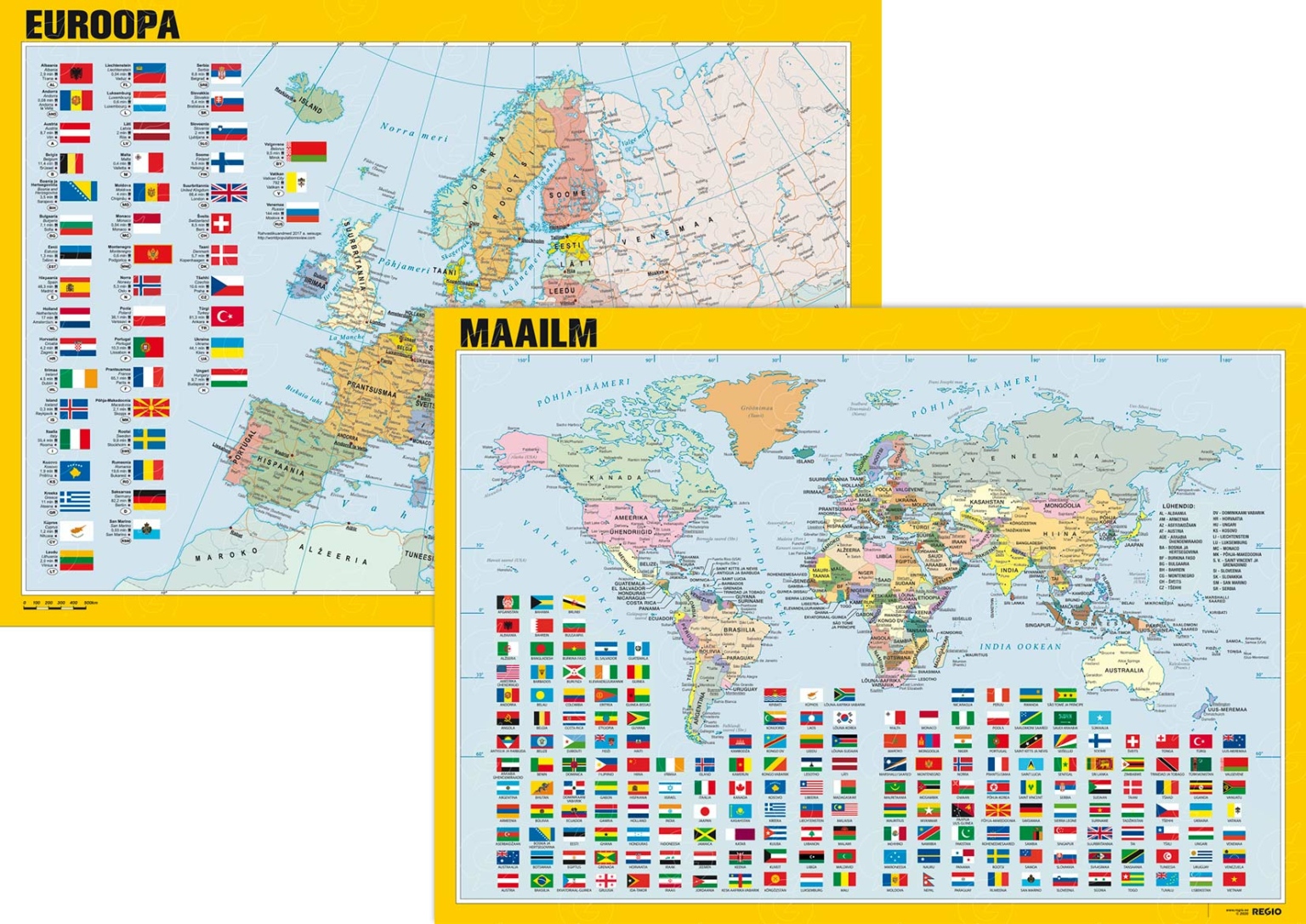 Maailma üldgeograafiline kaart - Regio