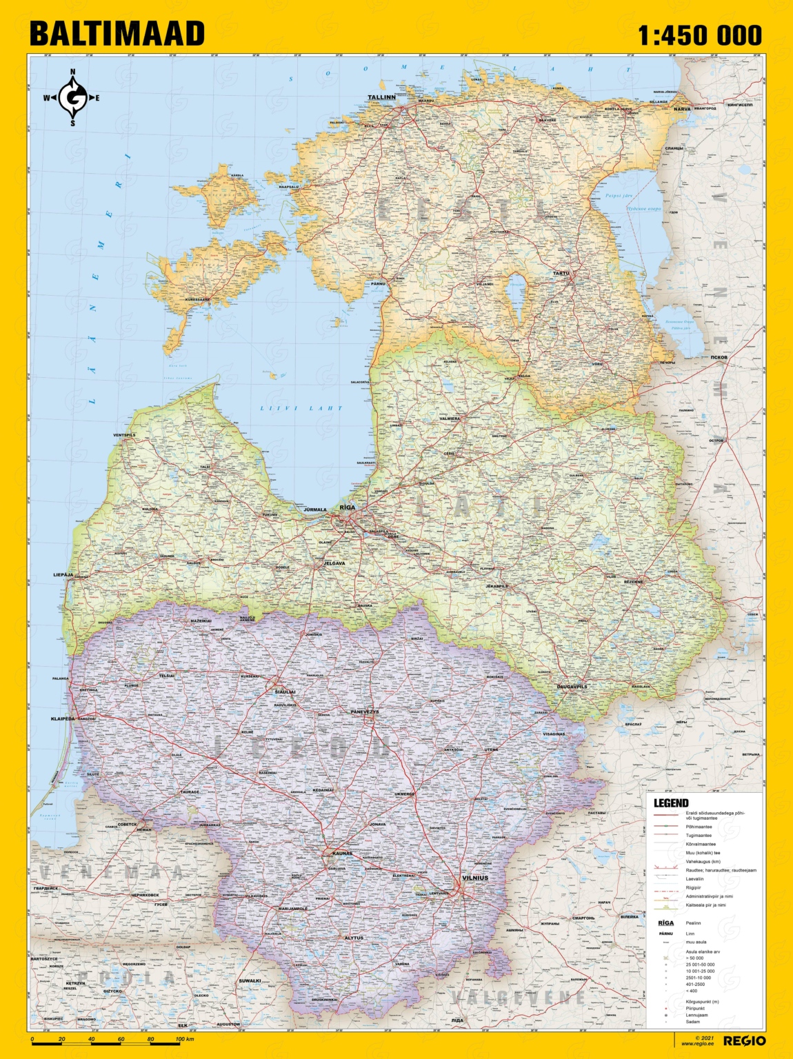 Political Map of the Baltic States - Regio