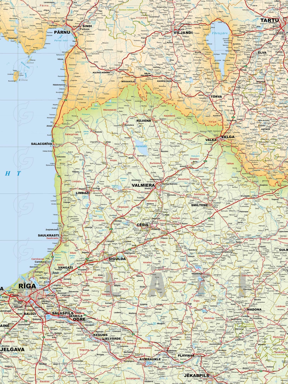 Political Map of the Baltic States - Regio