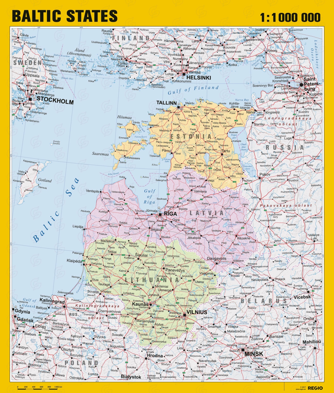 General Map of the Baltic States - Regio