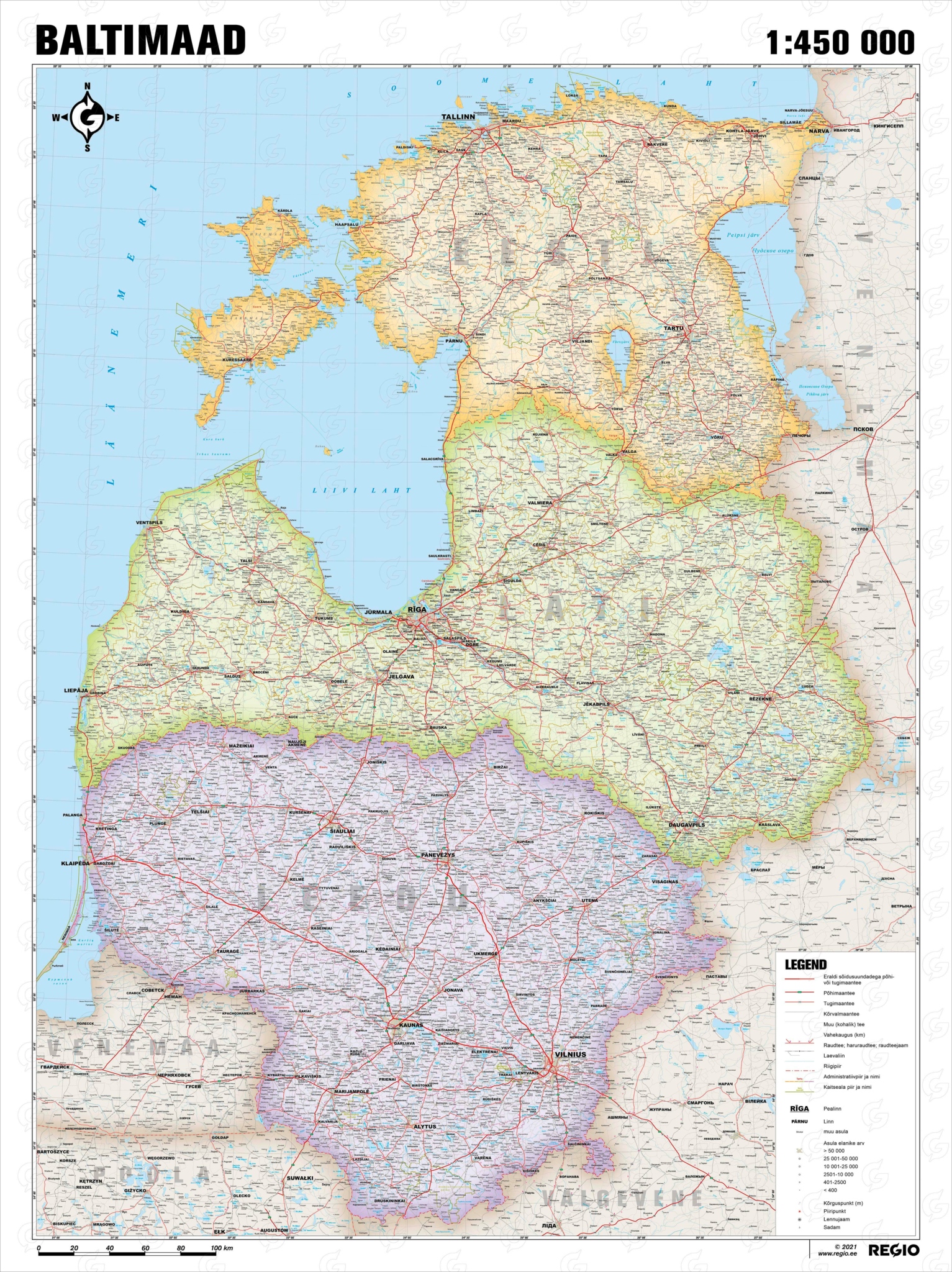 Political Map of the Baltic States - Regio