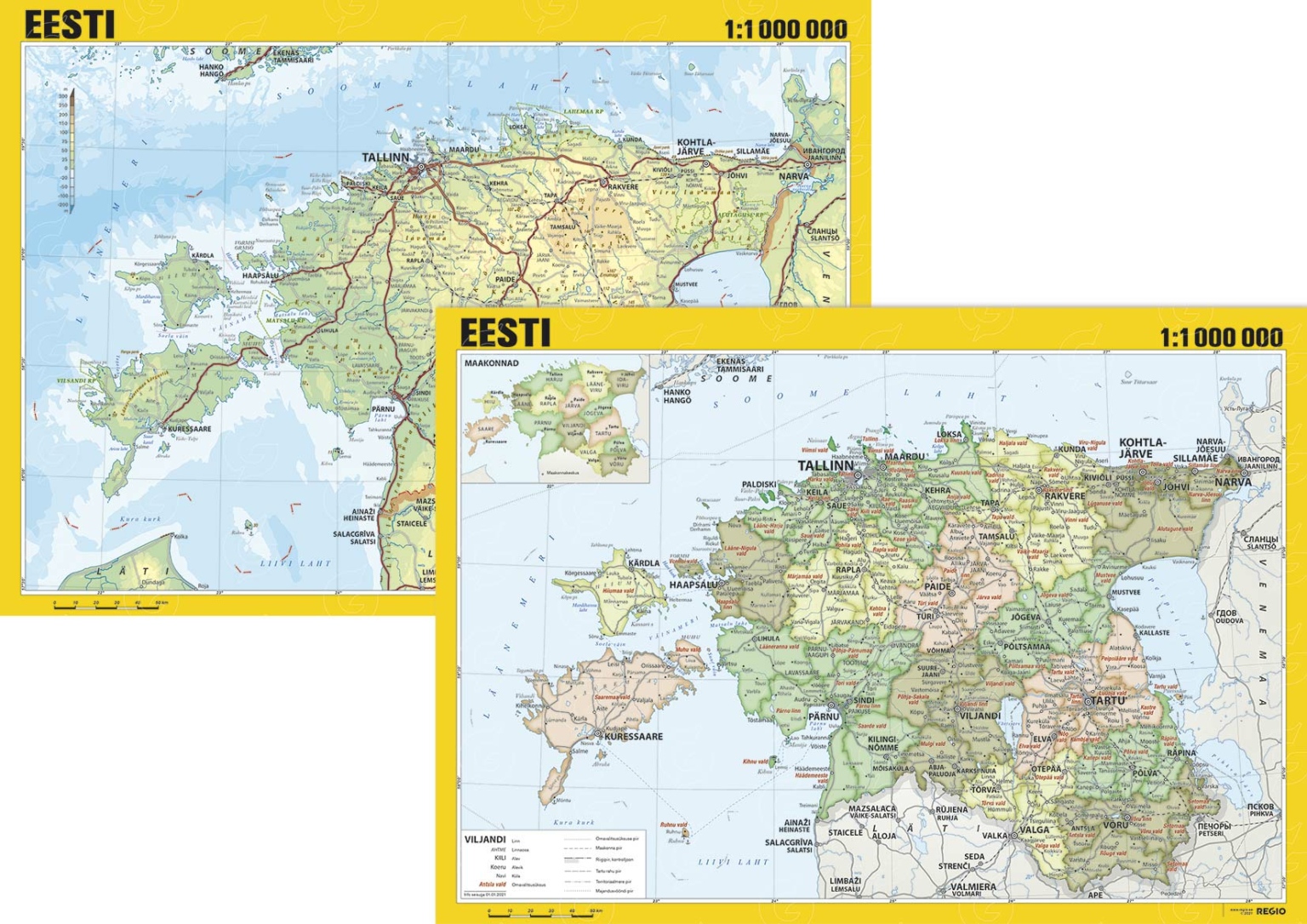 Eesti üldgeograafiline kaart, üldisem - Regio