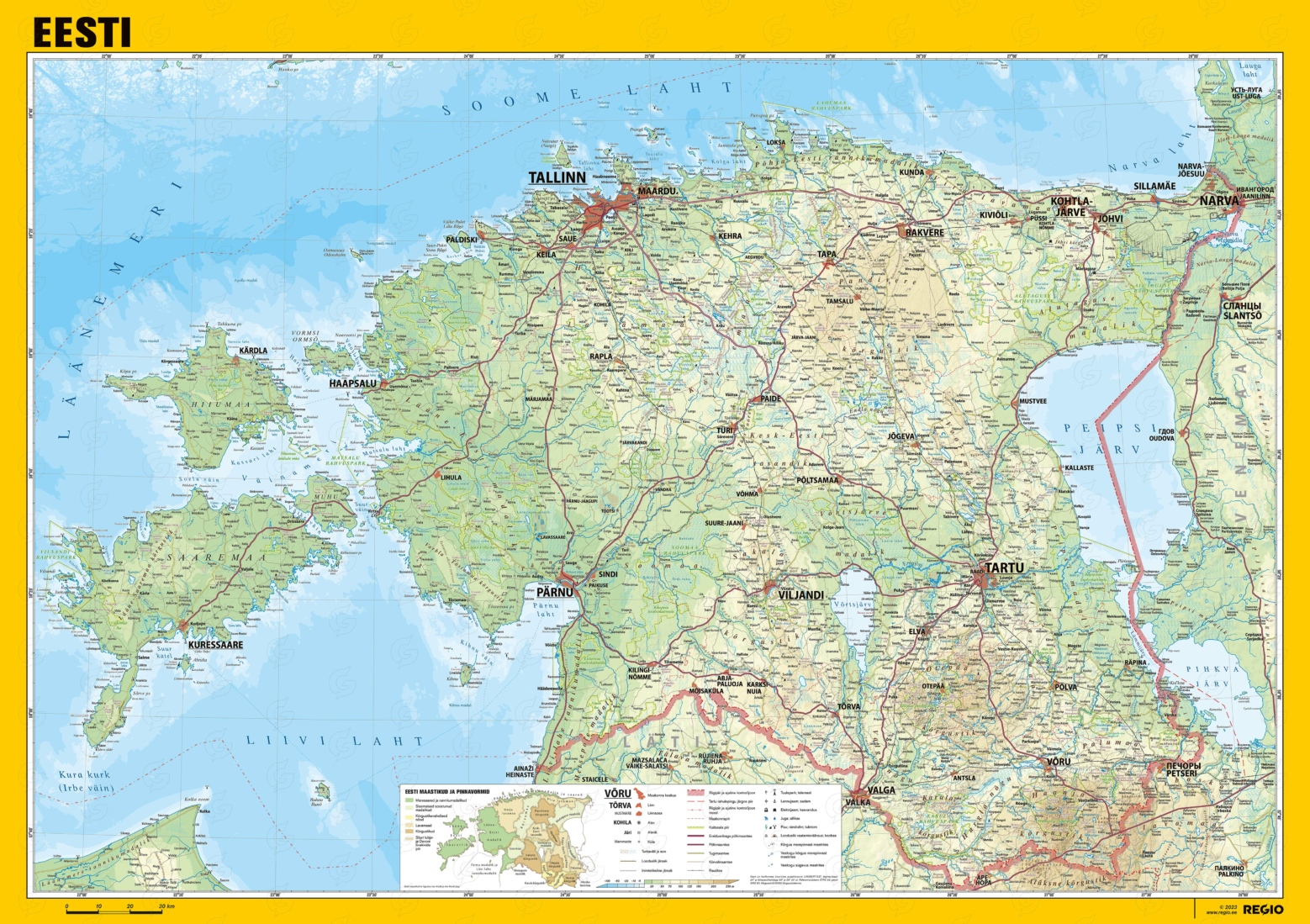 Eesti üldgeograafiline kaart, üldisem - Regio