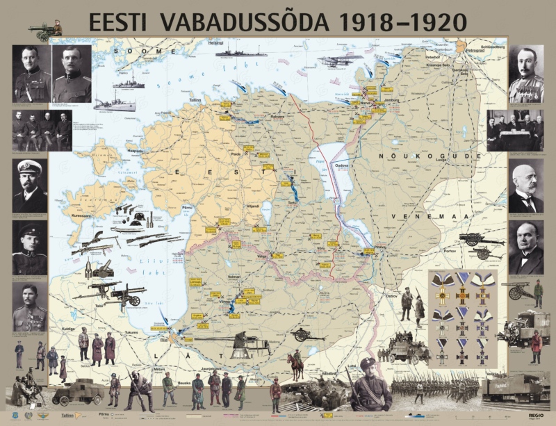 Map of Estonian War of Independence - Regio