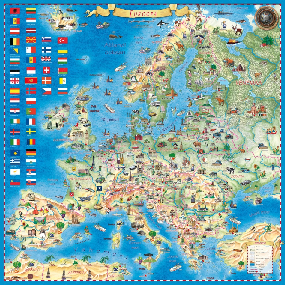 Illustrated Map of Europe - Regio