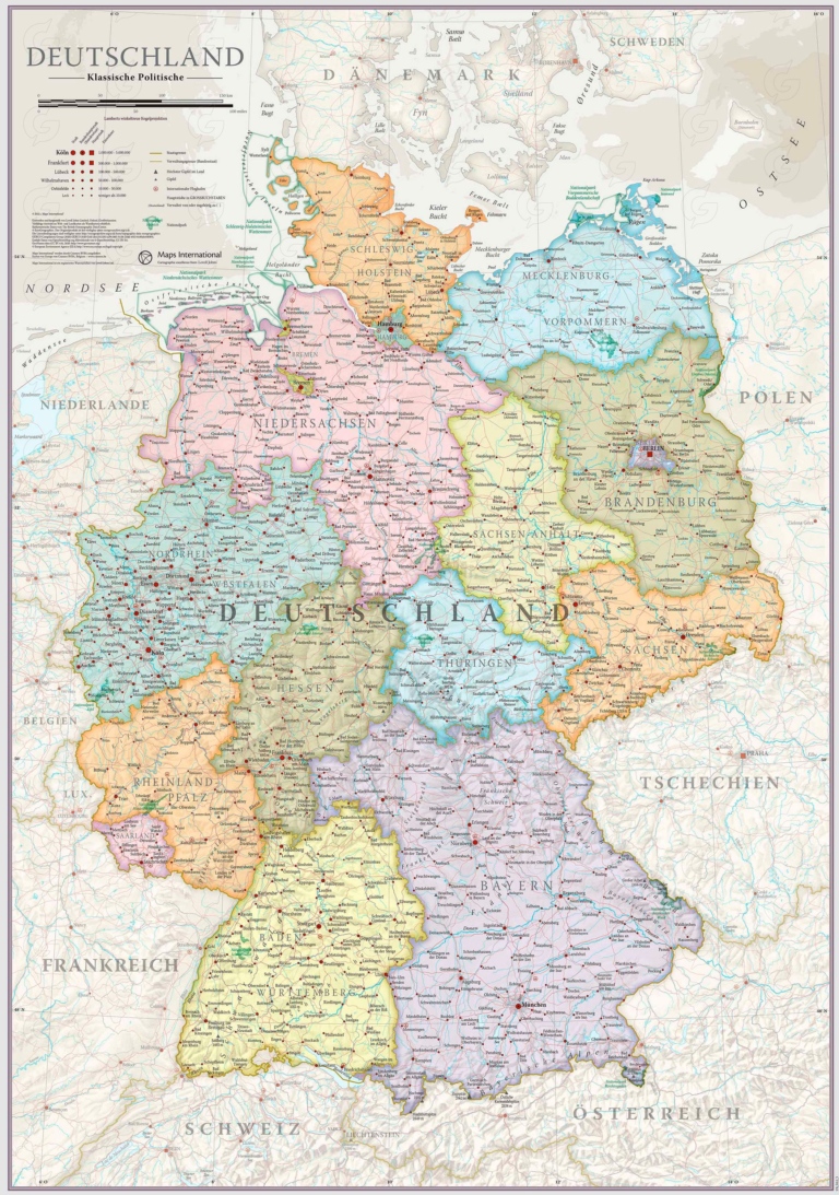 Maps International: Saksamaa seinakaart - Regio